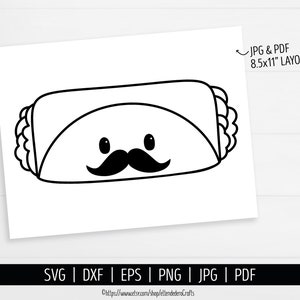 Burrito SVG. Cinco De Mayo Cut Files. Mexican Food SVG, Kawaii Burrito ...