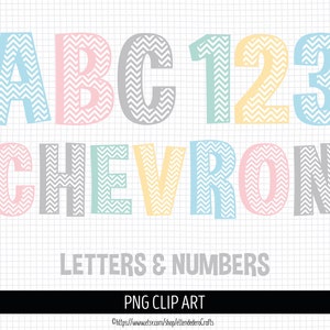 Baby Alphabet Clipart. Chevron ABC PNG. Baby Shower Font Clip | Etsy