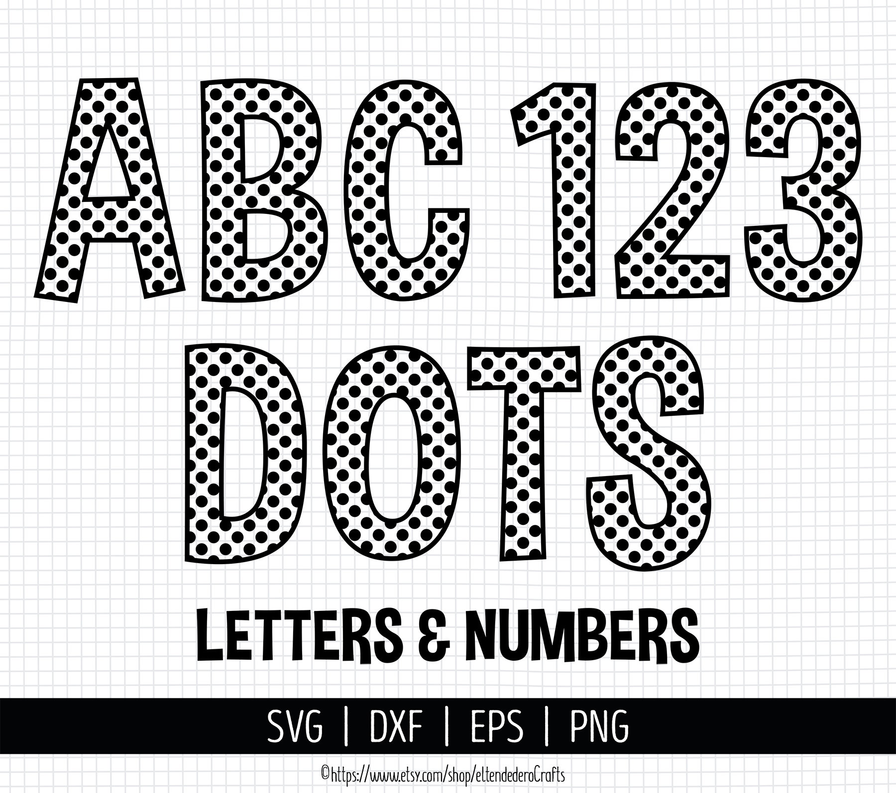 Polka Dot Alphabet SVG. Dots Pattern Font Clipart. Letters and | Etsy