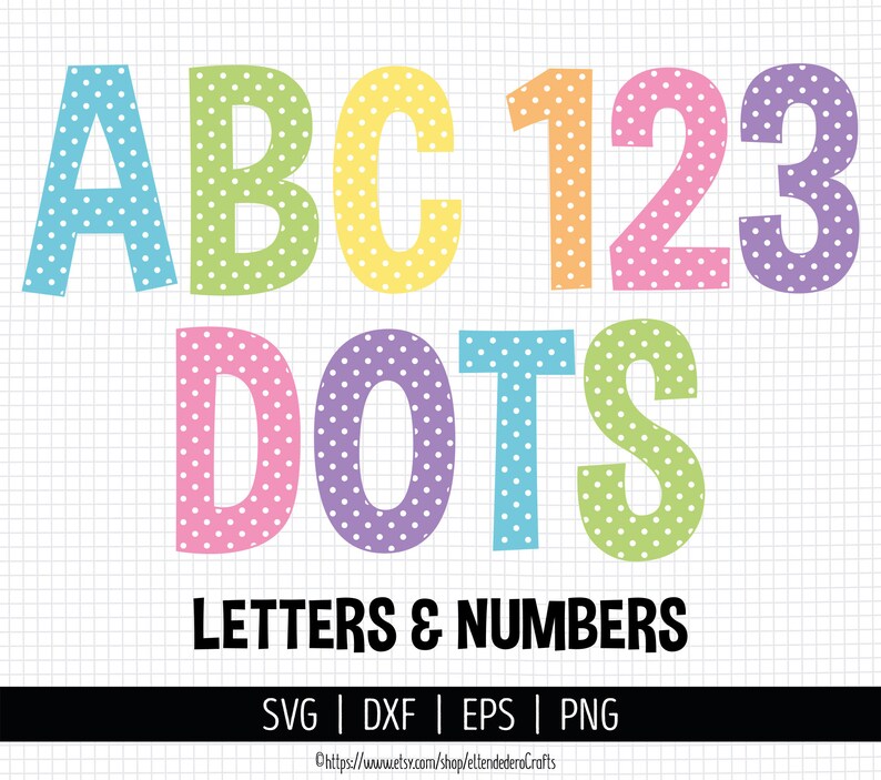 Polka Dot Alphabet SVG. Dots Pattern Font Clipart. Rainbow | Etsy