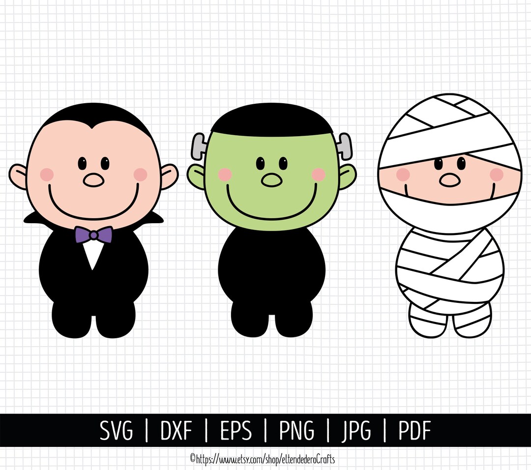 Halloween Character SVG. Kids Halloween Clipart. Cute Dracula ...