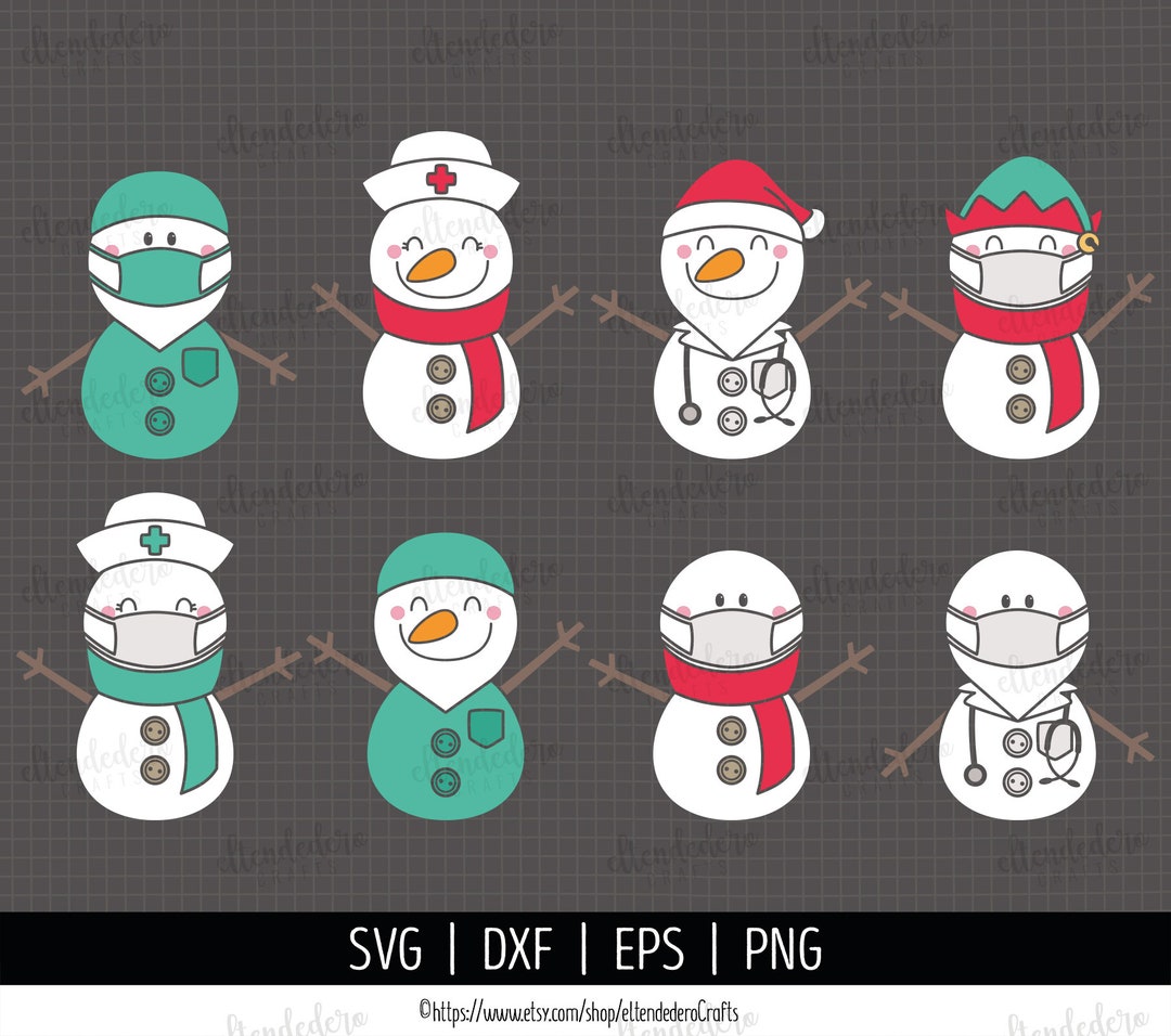Snowman With Stethoscope SVG. Hospital Workers Clipart. Nurse - Etsy