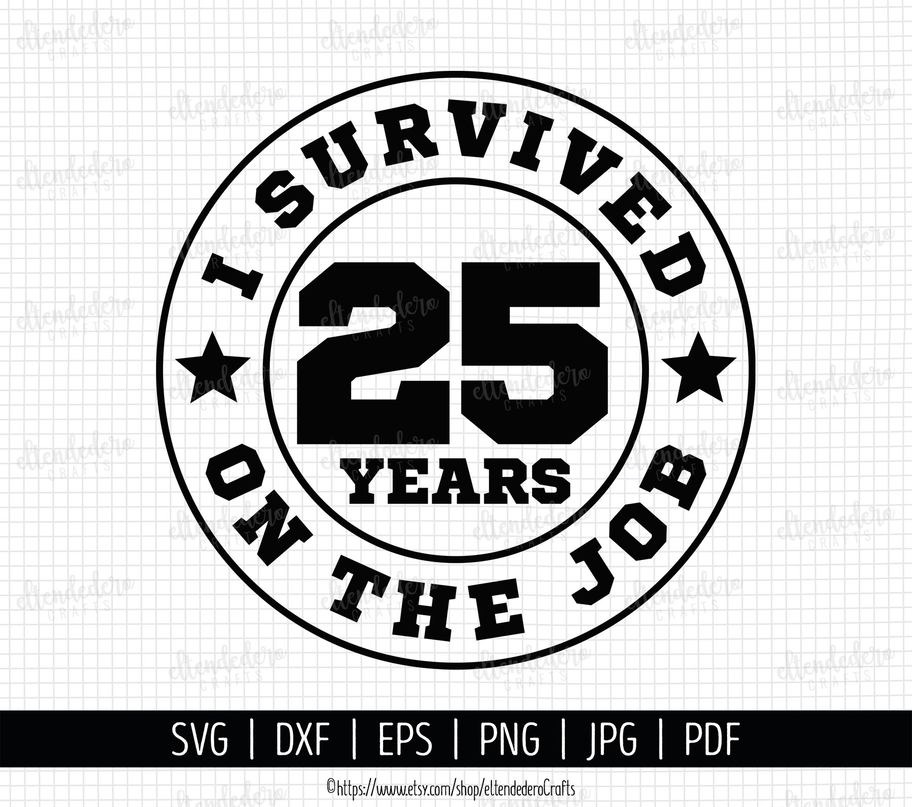 25 Years on the Job SVG. Work Anniversary Shirt Files Cutting - Etsy