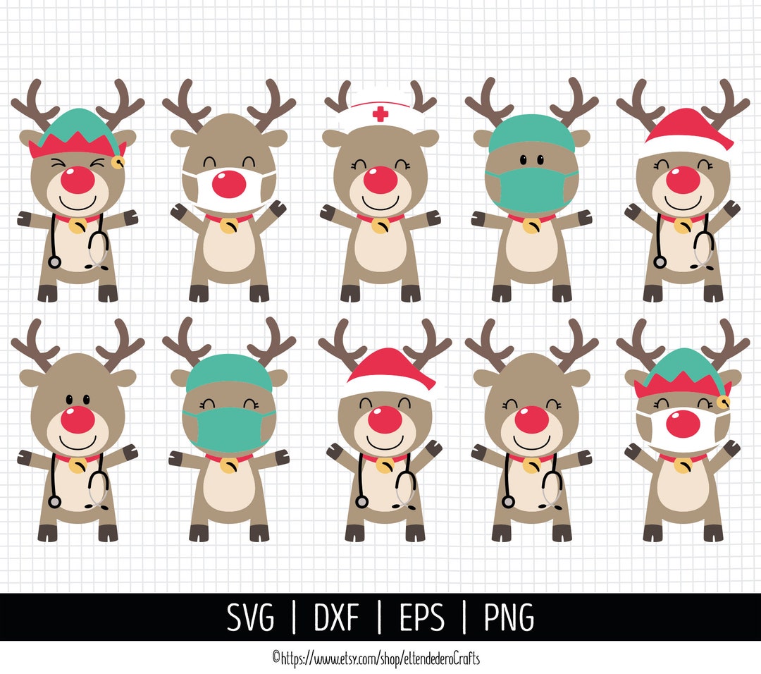 Reindeer With Stethoscope SVG. Hospital Workers Clipart. Nurse Hat ...