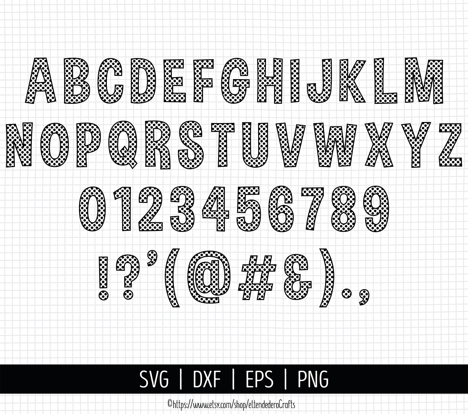 Polka Dot Alphabet SVG. Dots Pattern Font Clipart. Letters and | Etsy