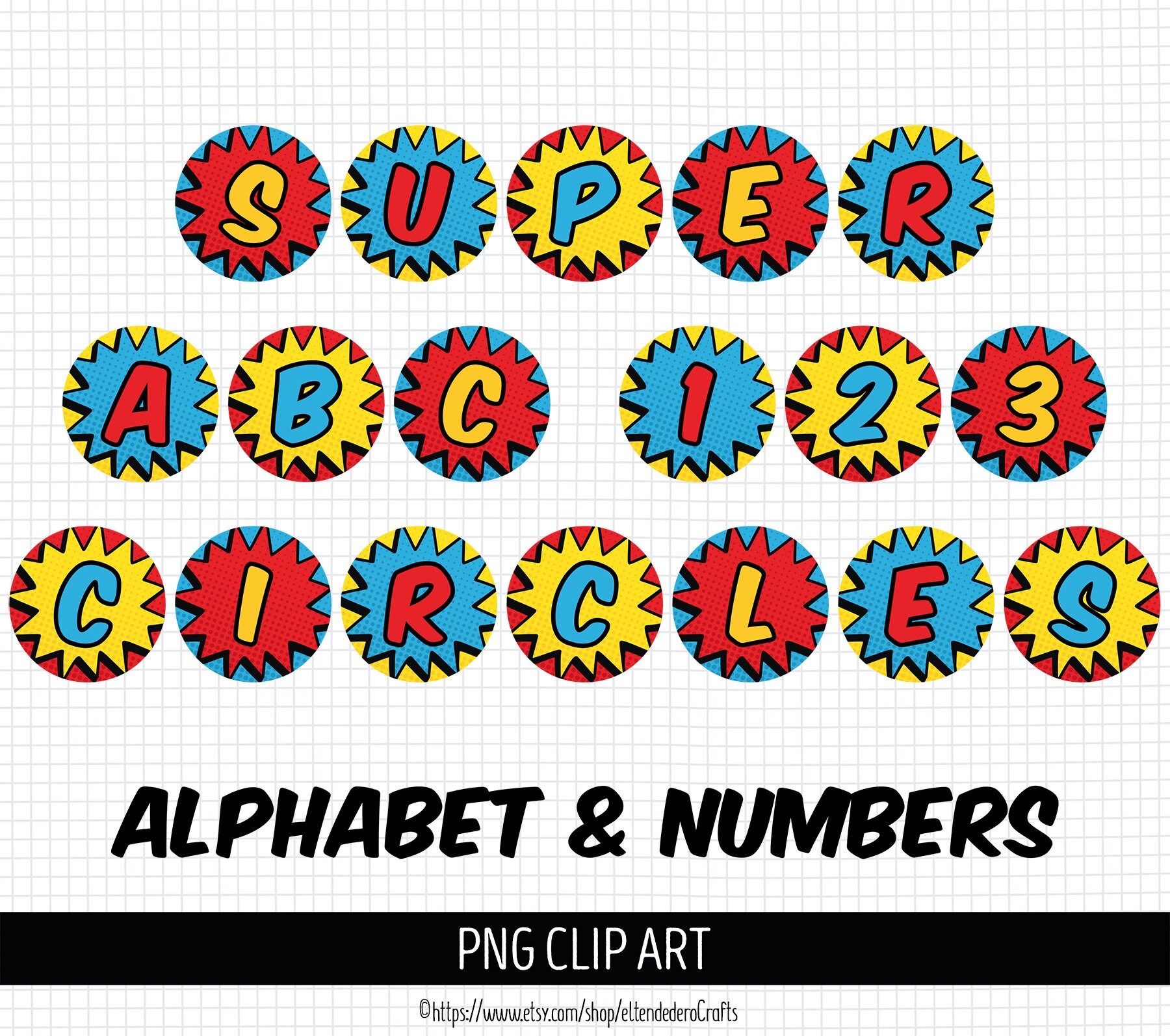 Superhero Alphabet Printable. Comic Book Letters and Numbers | Etsy