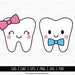 Tooth Fairy Bag SVG. Girl Tooth With Bow Cut Files. Boy Tooth With Bow ...