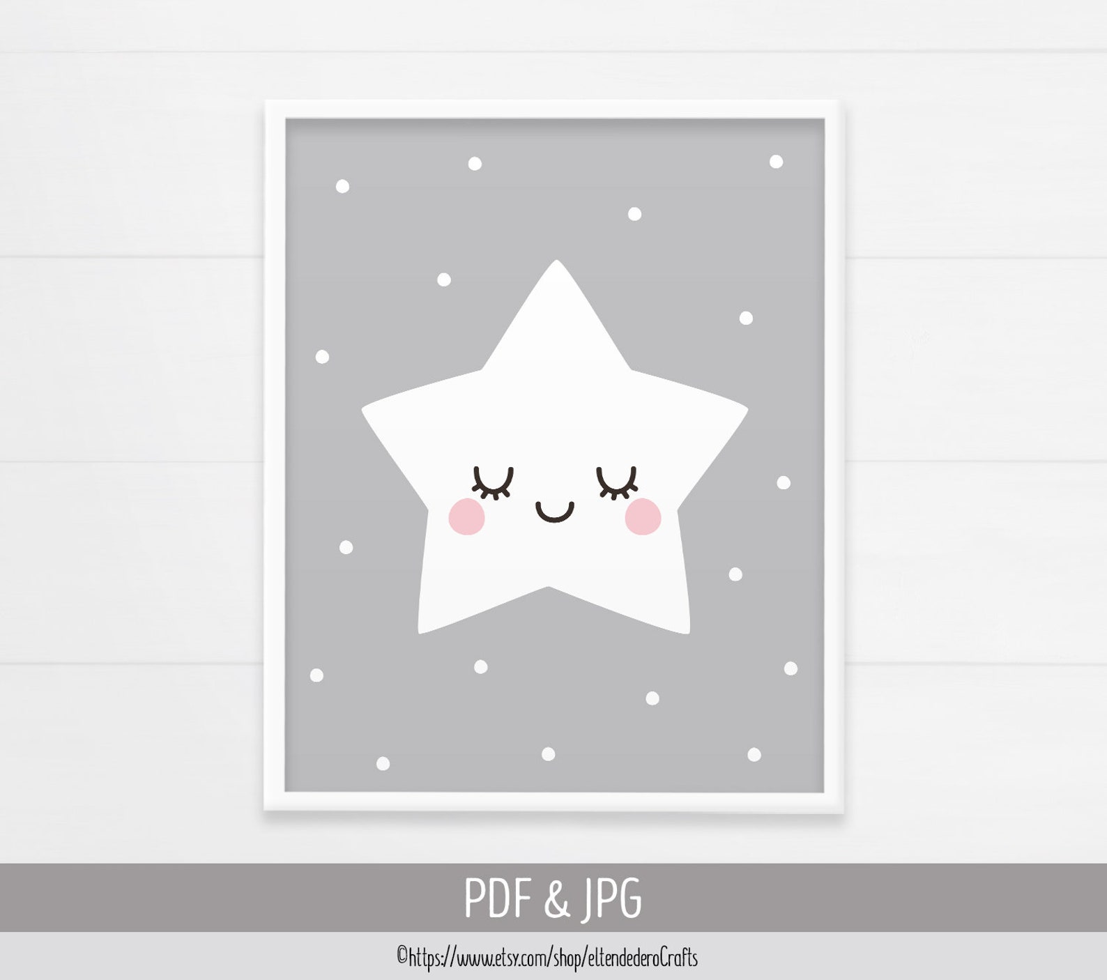 PRINTABLE Star Nursery Decor. Grey Baby Star Wall Art Sleepy - Etsy