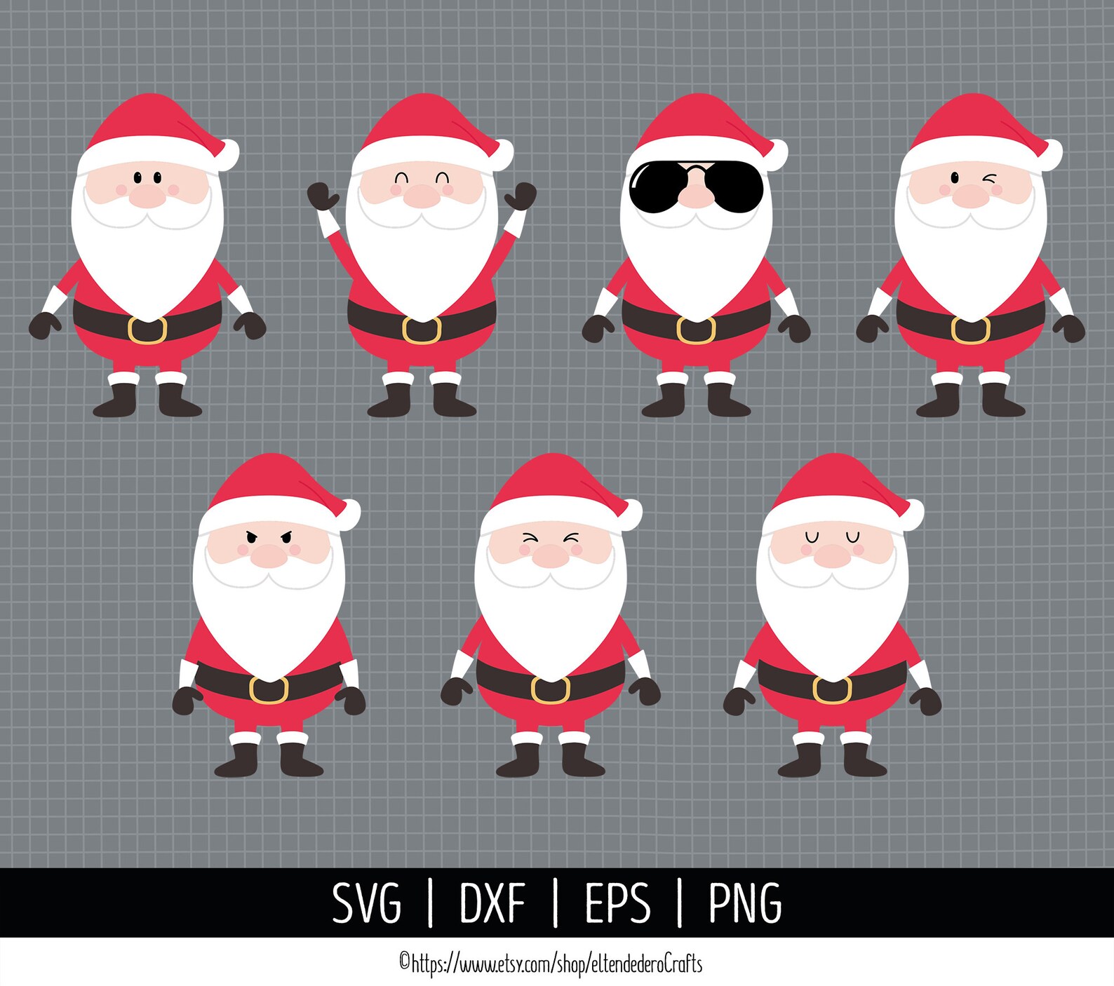 Santa SVG. Kids Cartoon Santa Face Clipart. Christmas Cut Files. Vector ...