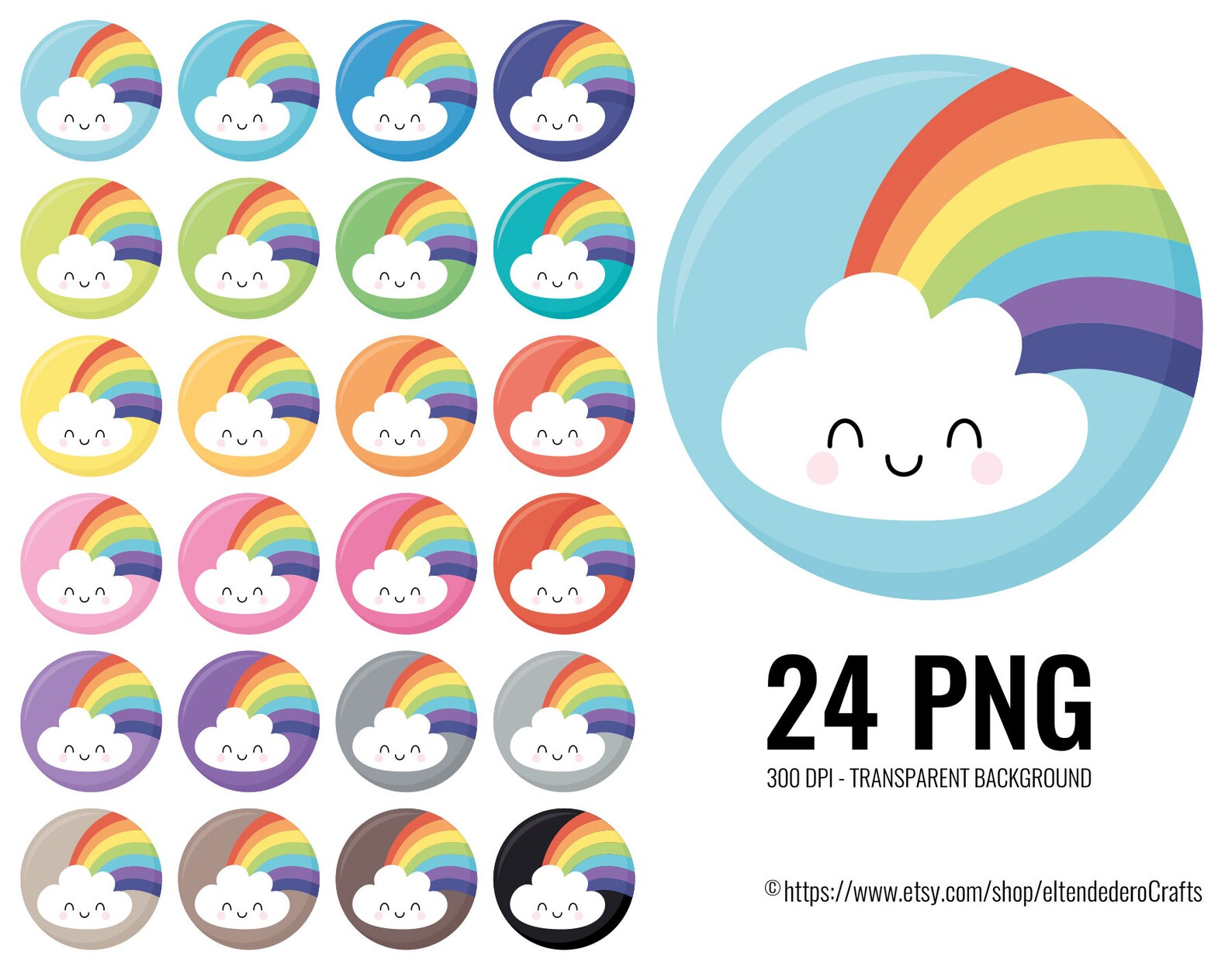 Weather Clipart. Cute Weather Icons Clip Art PNG. Digital - Etsy