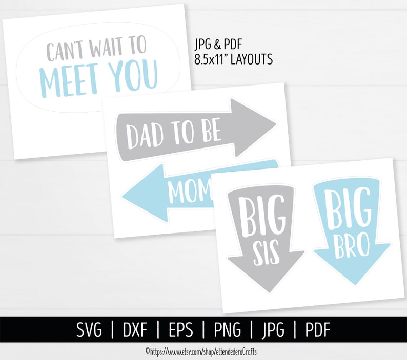 Blue Baby Photo Booth Props SVG. Cute Speech Bubbles Props | Etsy