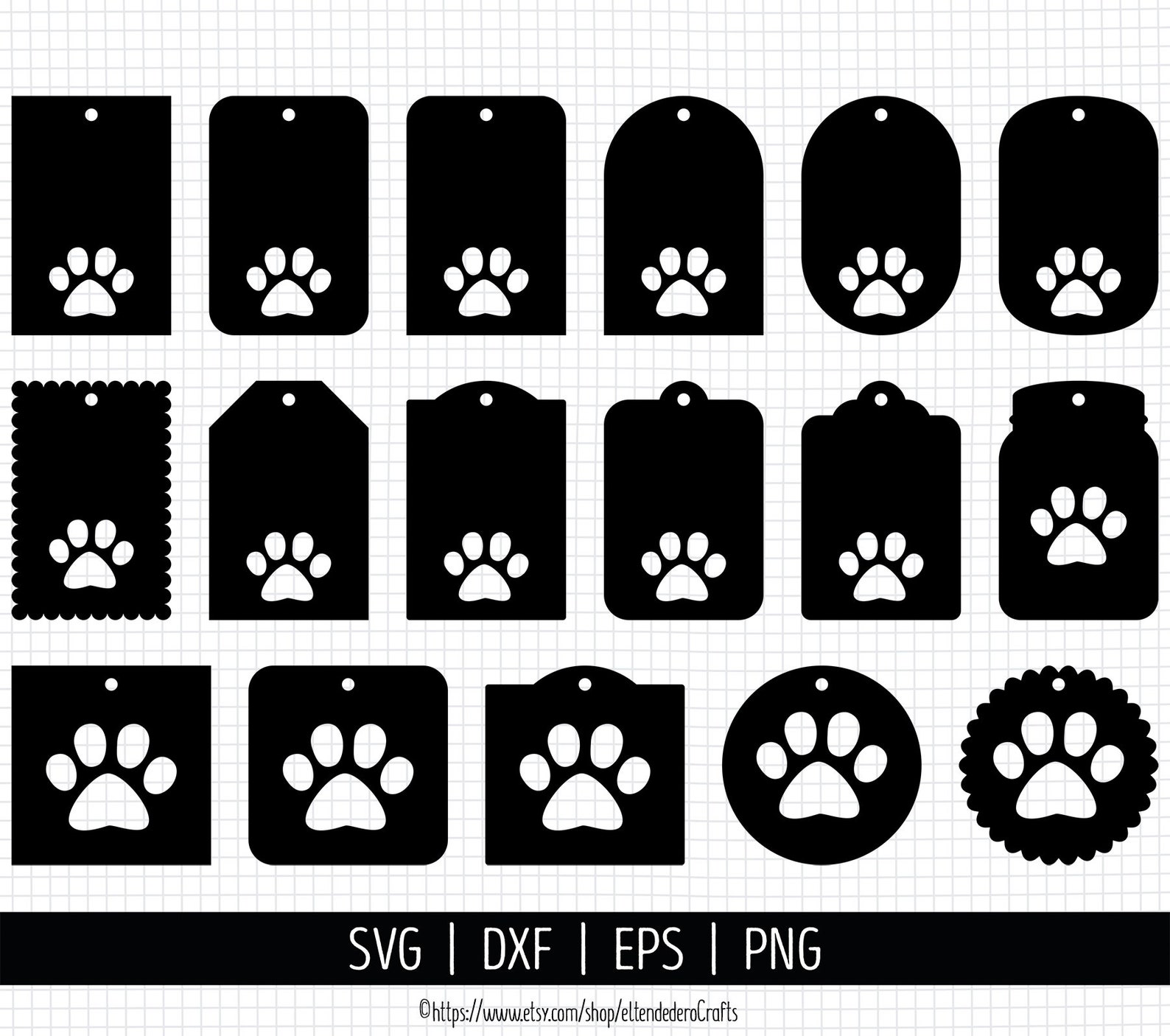 Paw Tags SVG Bundle. Price Dog Tags Cut Files. Decorative Pet - Etsy