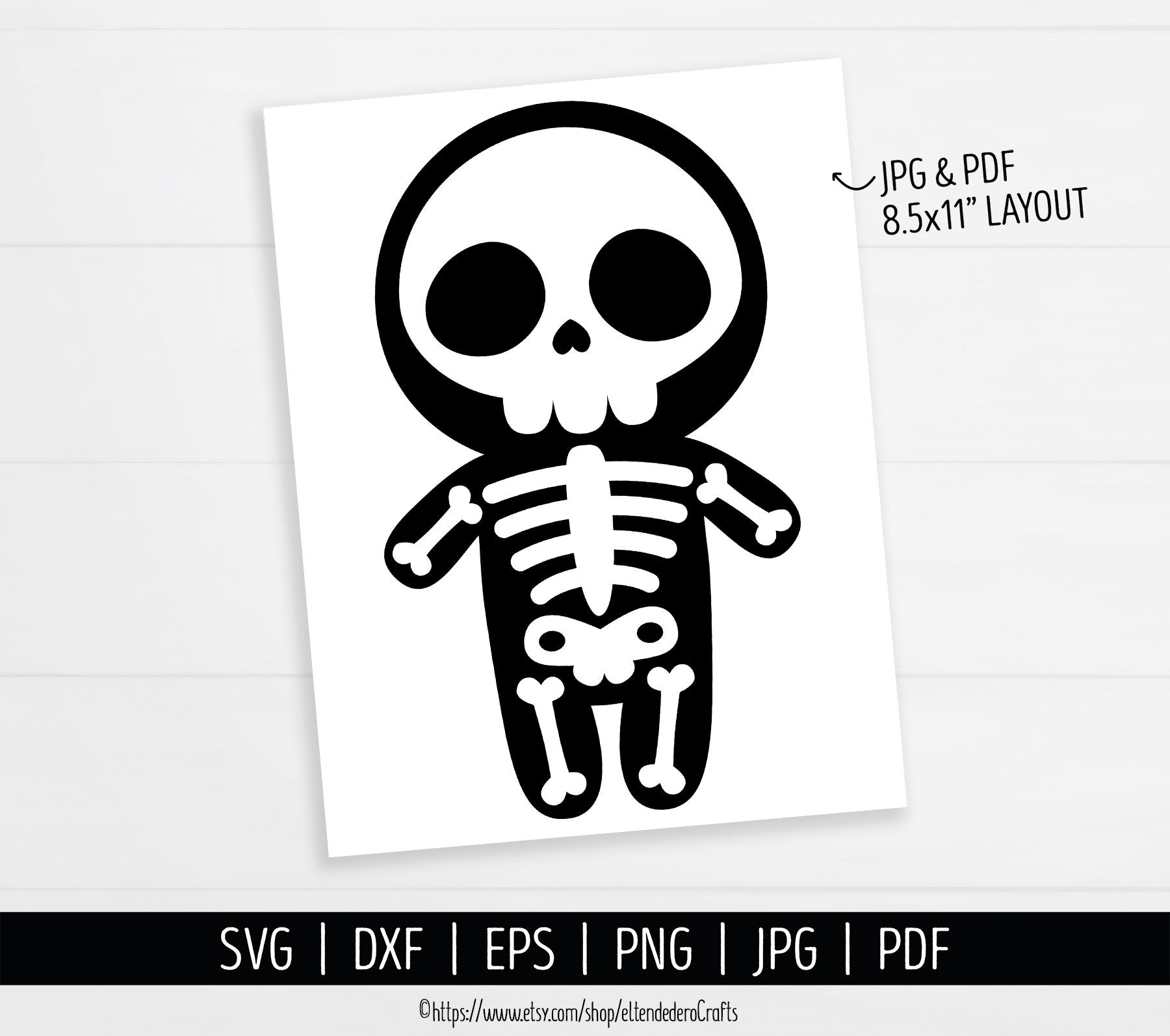Skeleton SVG. Kids Halloween Skeleton Bundle Clipart. Baby Cute Skull ...