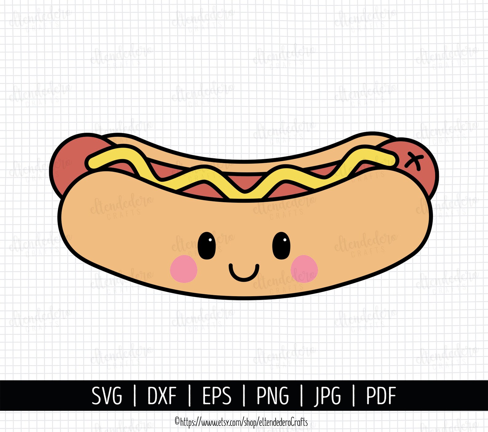 Hot Dog SVG. Sausage Cut Files. Fast Food Kawaii BBQ Cookout - Etsy