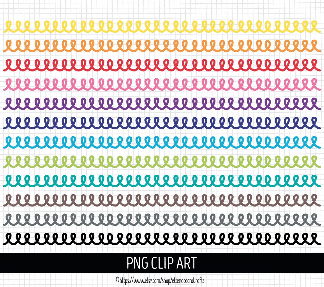 Doodle Dividers Clipart. Hand Drawn Loop Line Dividers PNG, Decorative ...