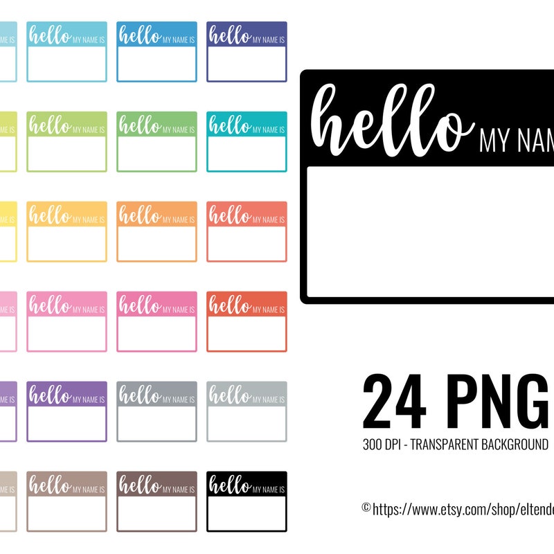 Hello My Name is Stickers - Etsy
