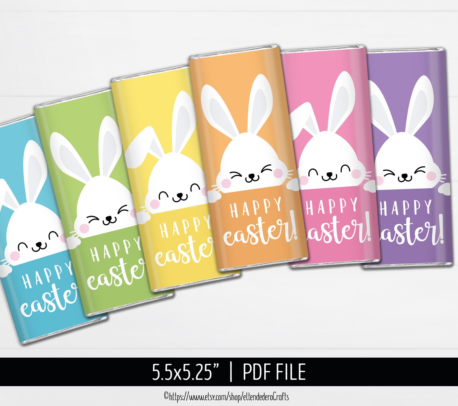 Easter Chocolate Bar Wrappers. Classroom Happy Easter Bunny - Etsy UK