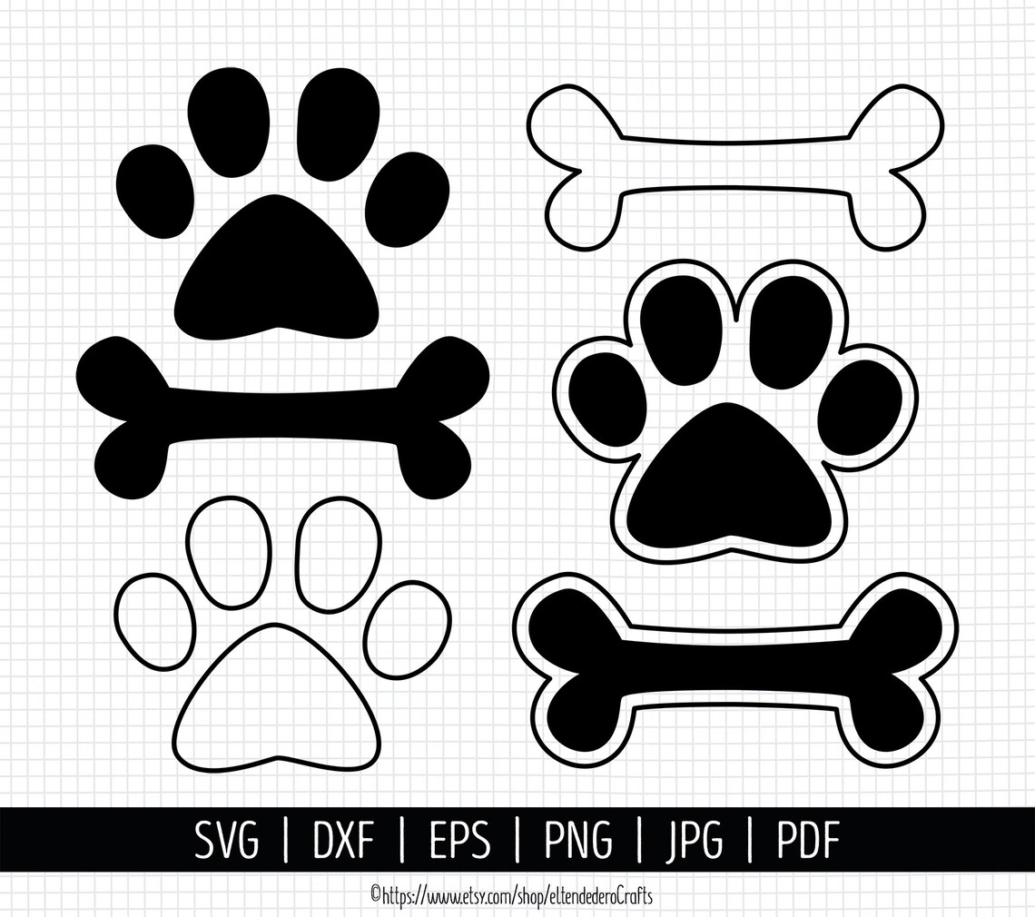 Paw Prints SVG Bundle. Dog Paws SVG. Paw Monogram Cut Files. - Etsy