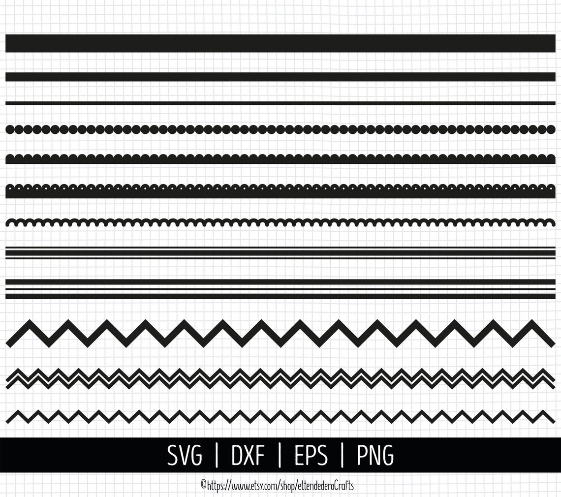 Line Dividers SVG. Scallop Ribbons Cut Files Chevron - Etsy