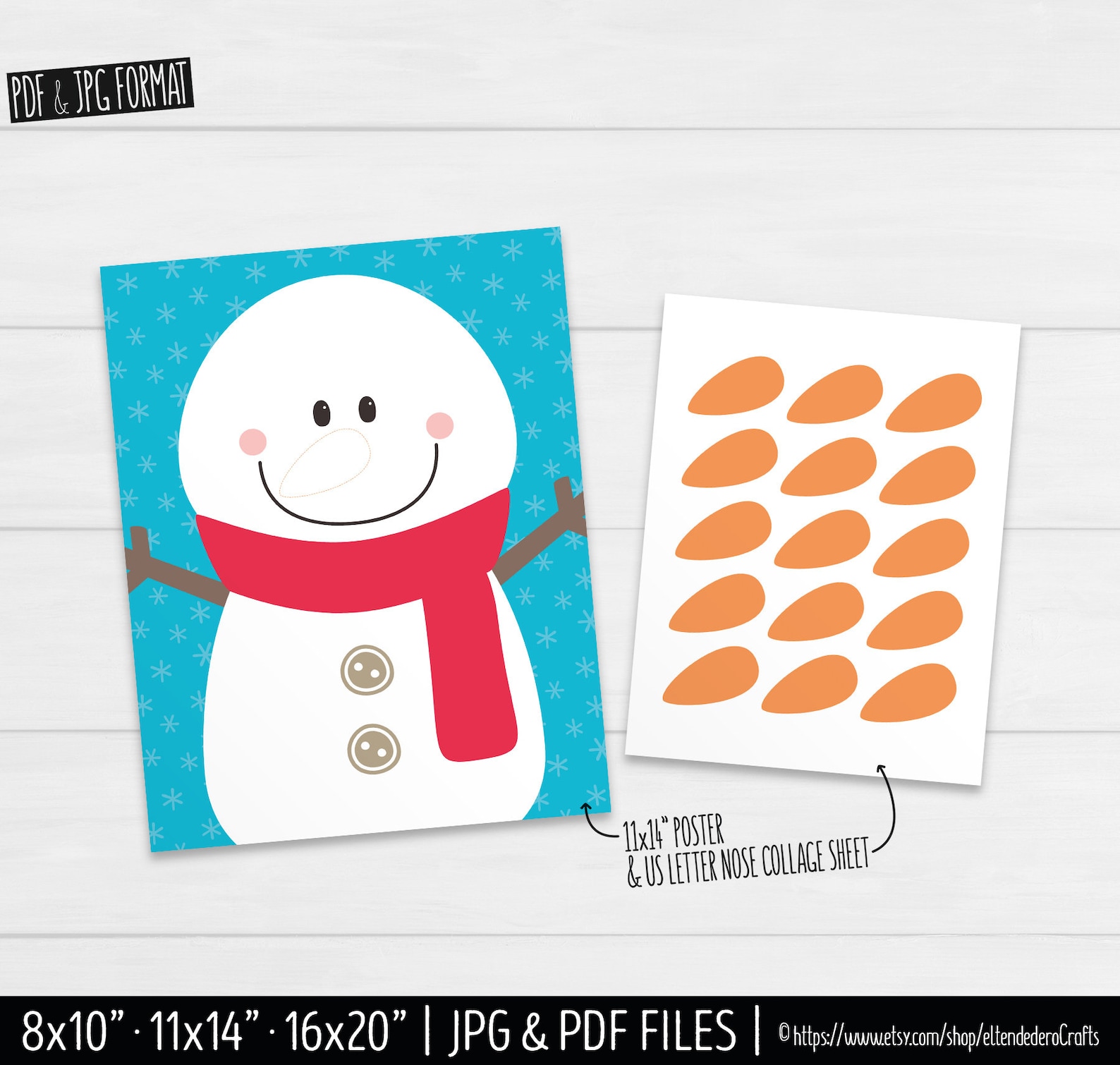 Pin the Nose on Snowman Christmas Games for Kids. School - Etsy