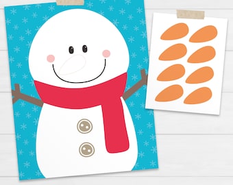 Pin the Nose on the Snowman, Christmas Games, Christmas Party Game ...