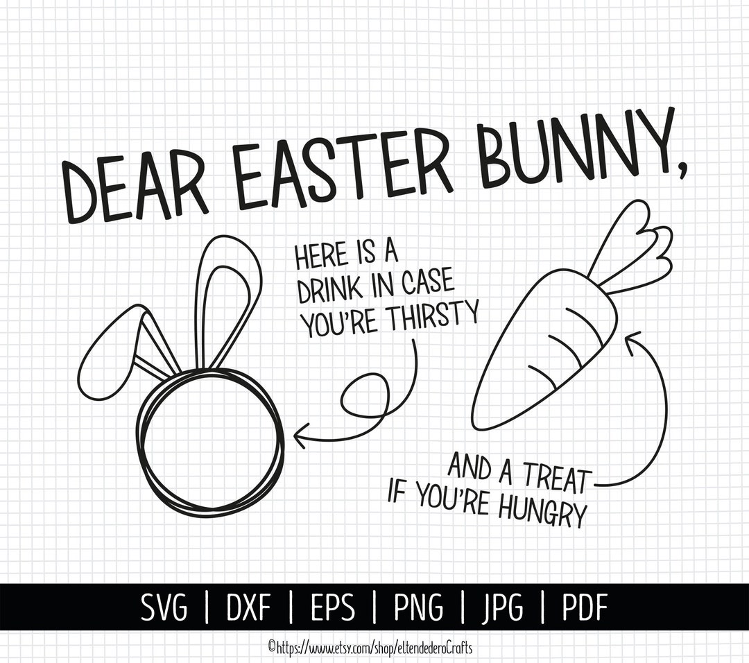Easter Bunny Tray SVG. Carrots for the Easter Bunny Placemat. Doodle ...
