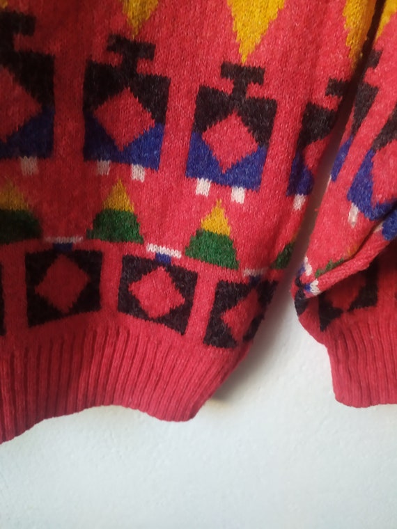 Colourful vintage jumper, 1980/1990s abstract and geo… - Gem