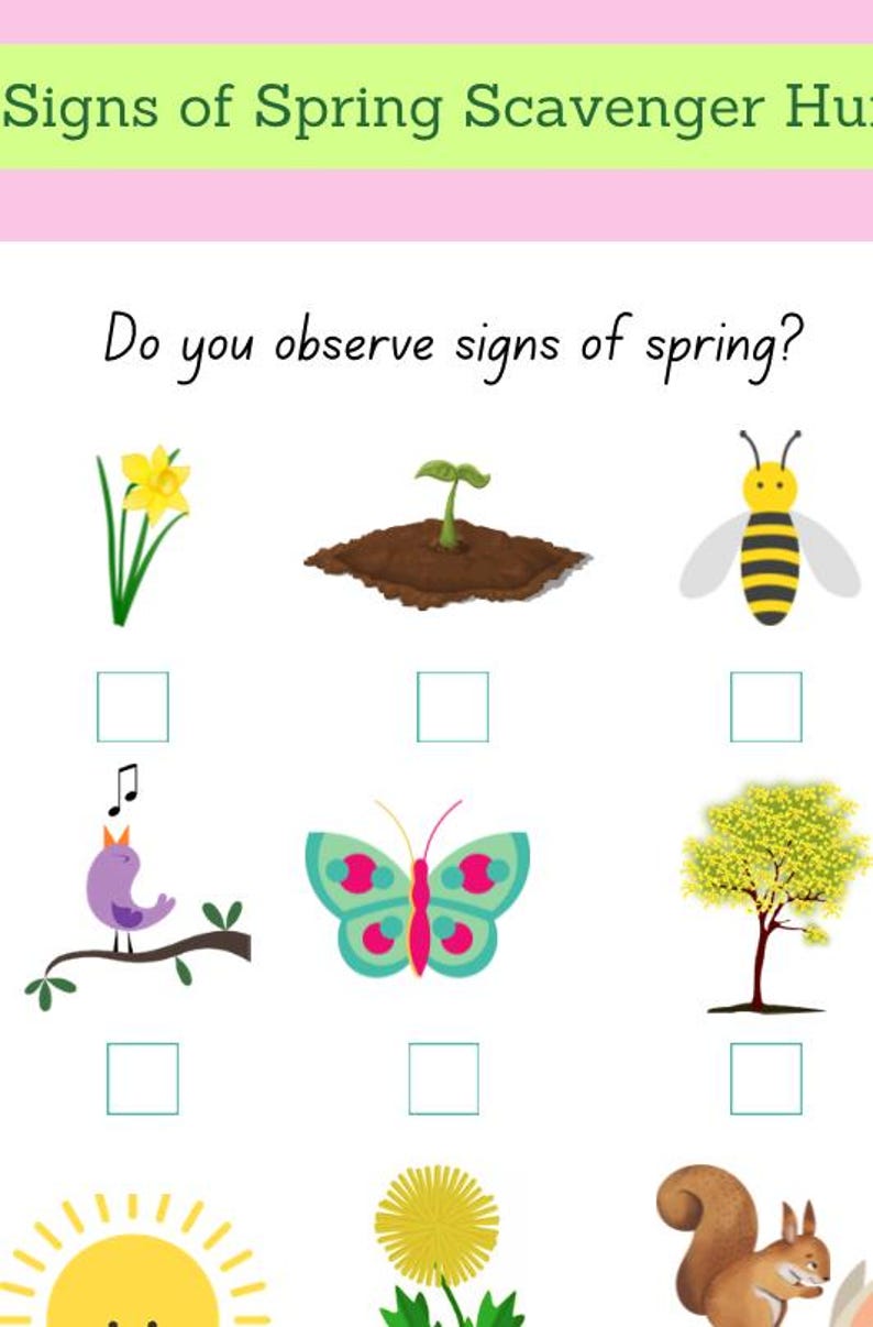 Signs of Spring Scavenger Hunt - Etsy