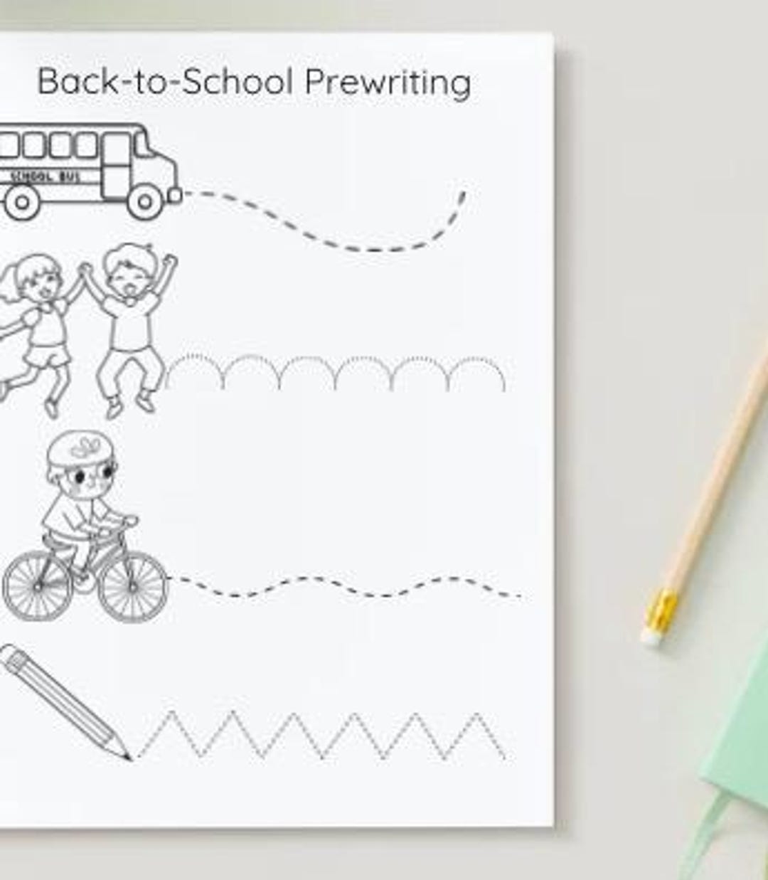 Prewriting Coloring Worksheets - Back-to-school Theme Learn to Write ...
