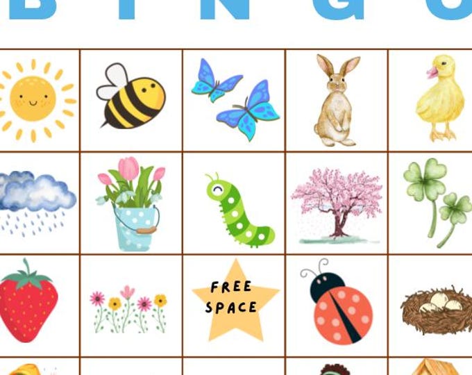 Spring Bingo for Early Elementary Class Games - Etsy