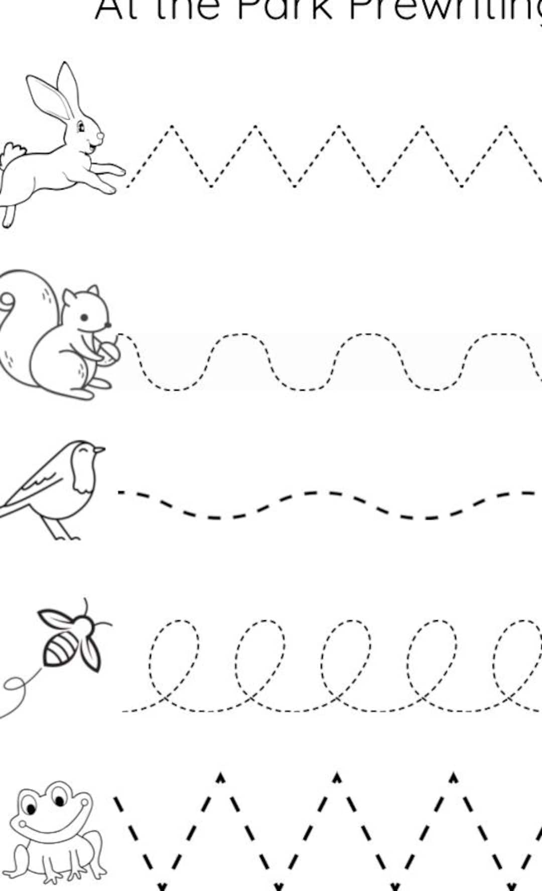 Prewriting Coloring Worksheets - Animal Theme Learn to Write Activity ...