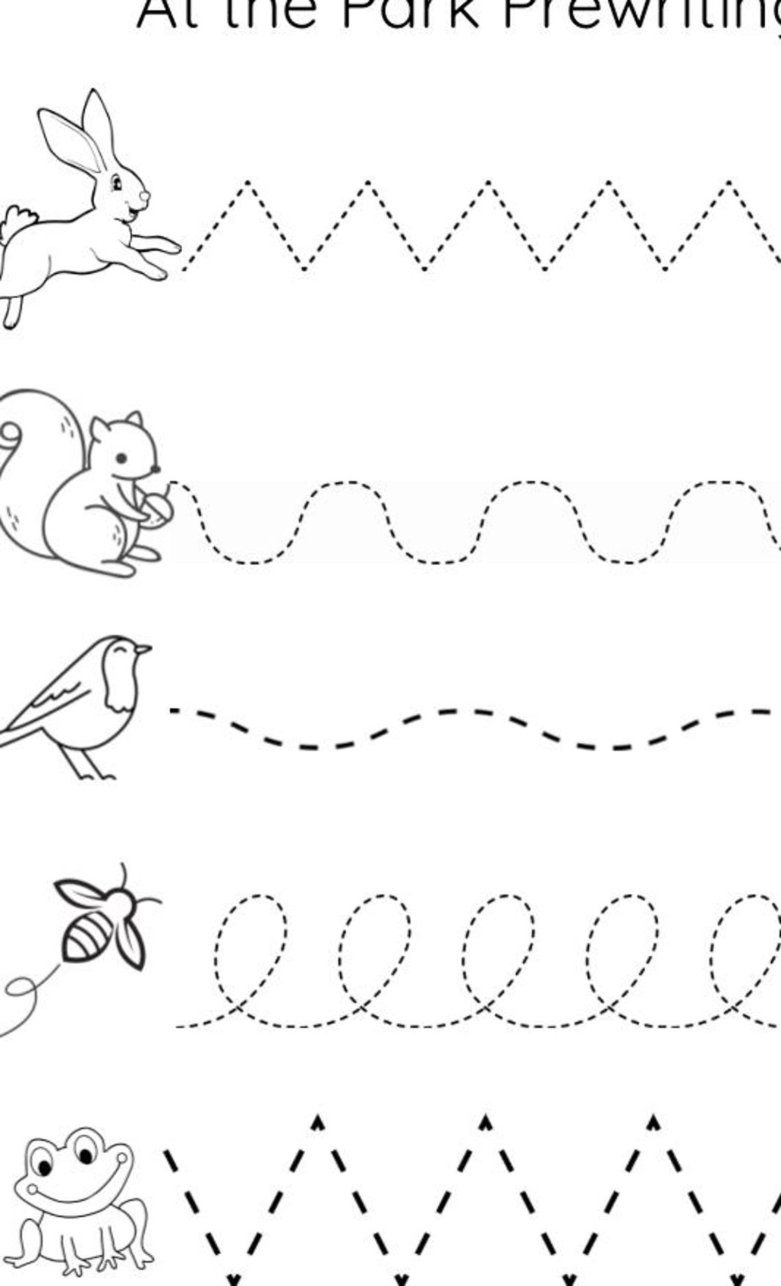 Prewriting Coloring Worksheets - Animal Theme Learn to Write Activity ...