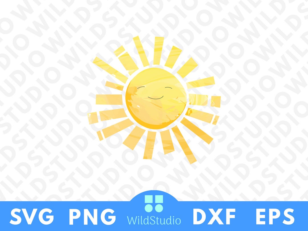 Happy Sun SVG / PNG Yellow Happy Sun Instant Download - Etsy