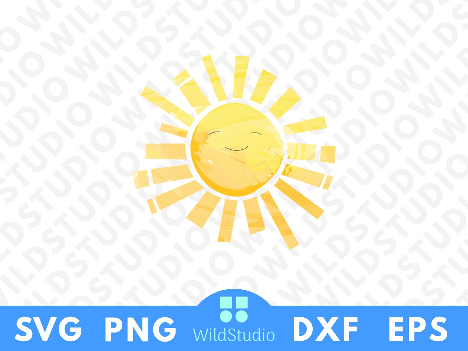 Buy Happy Sun SVG / PNG Yellow Happy Sun Instant Download Dxf Eps Svg ...