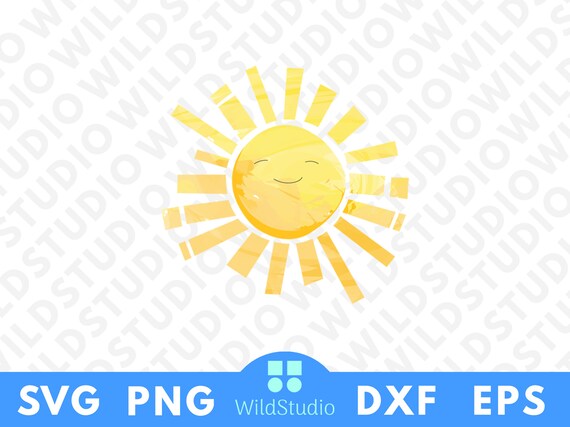 Happy Sun SVG / PNG Yellow Happy Sun Instant Download | Etsy
