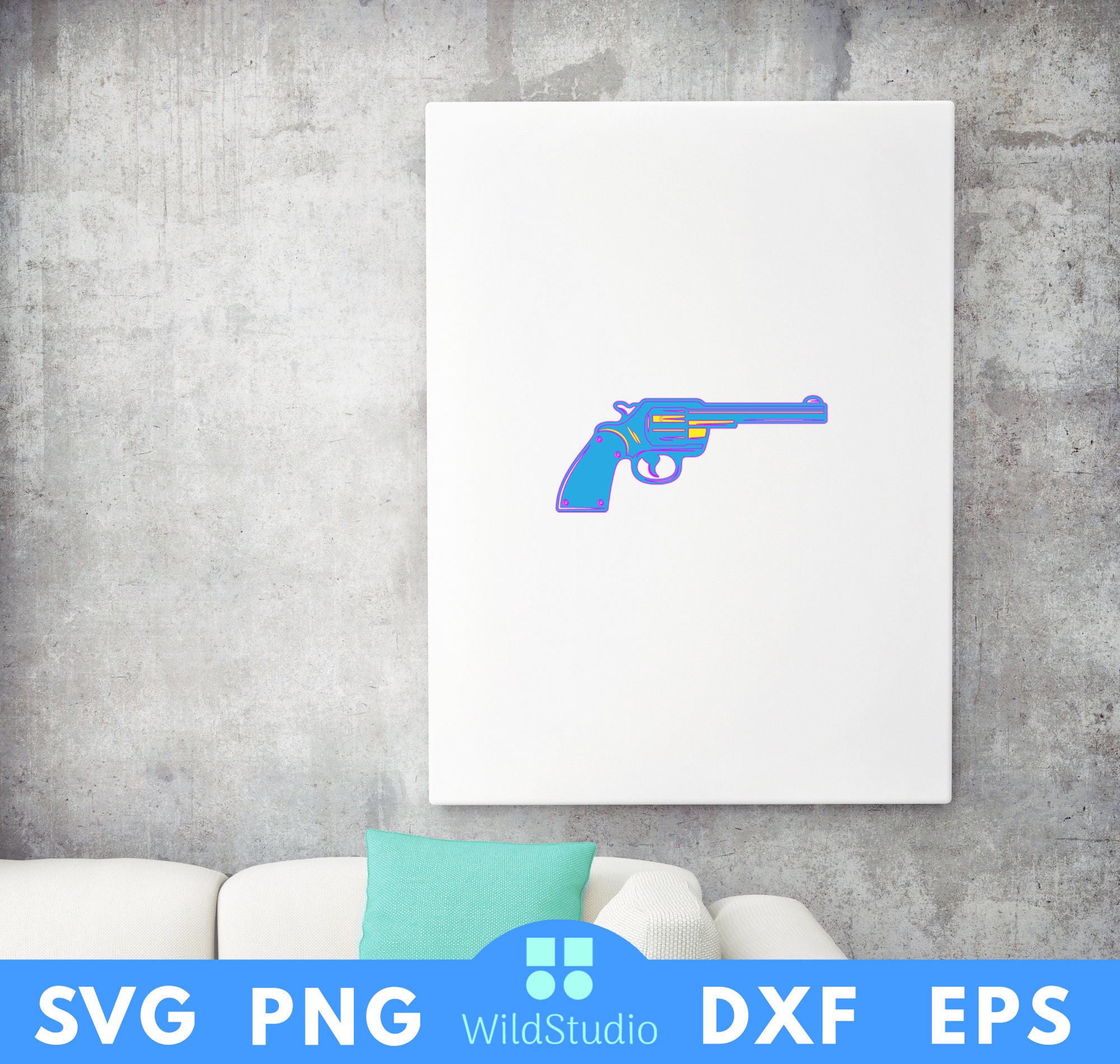 Colored Revolver SVG/PNG Revolver Svg/png Colour Revolver Svg Colored ...