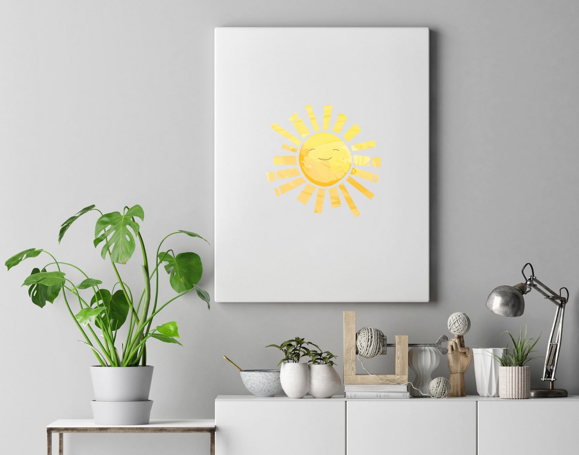 Happy Sun SVG / PNG Yellow Happy Sun Instant Download | Etsy