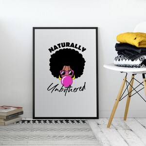 Naturally Unbothered SVG Pretty Afro Girl SVG Sister - Etsy