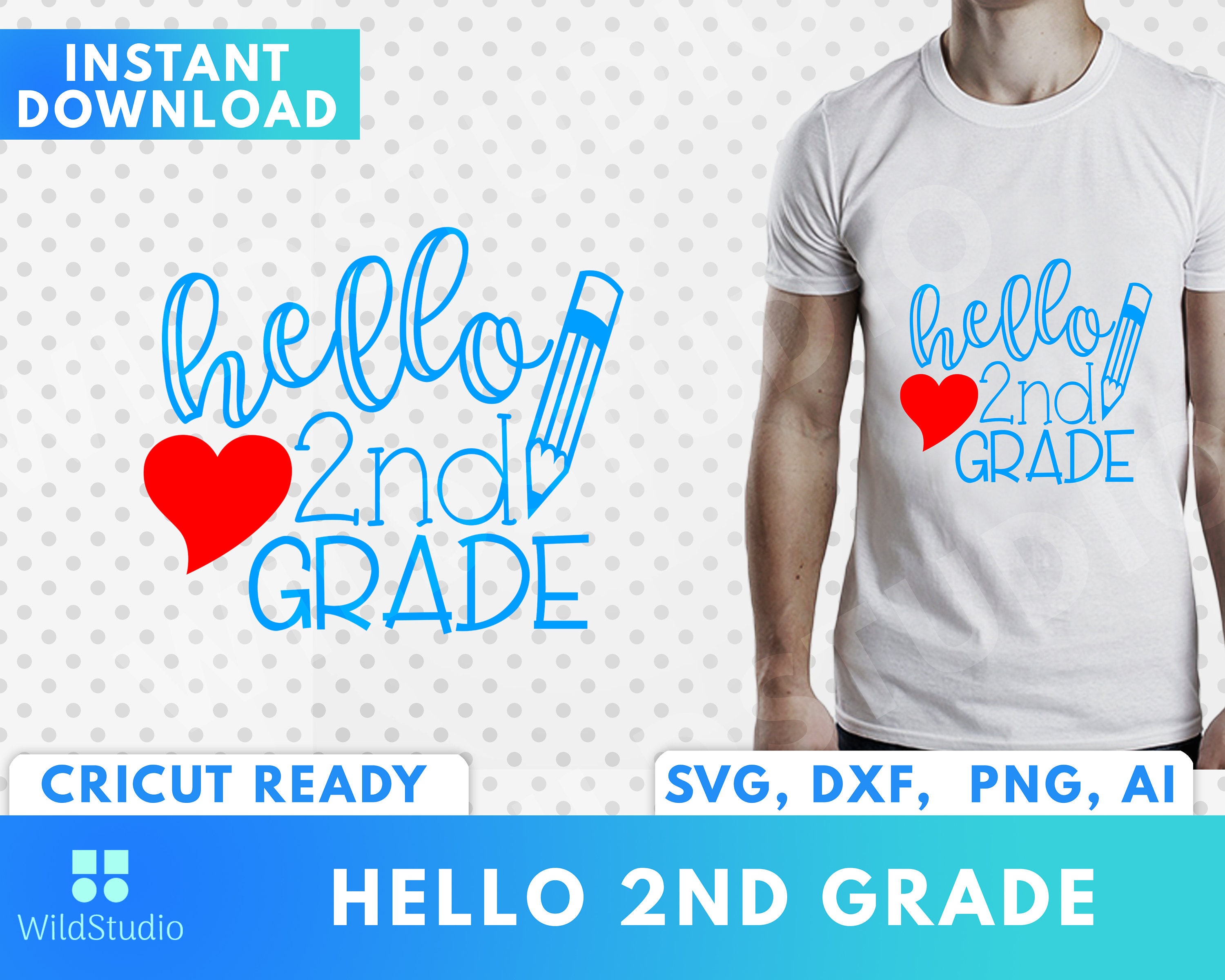 Hello Second Grade SVG Back to School 2nd Grade SVG - Etsy