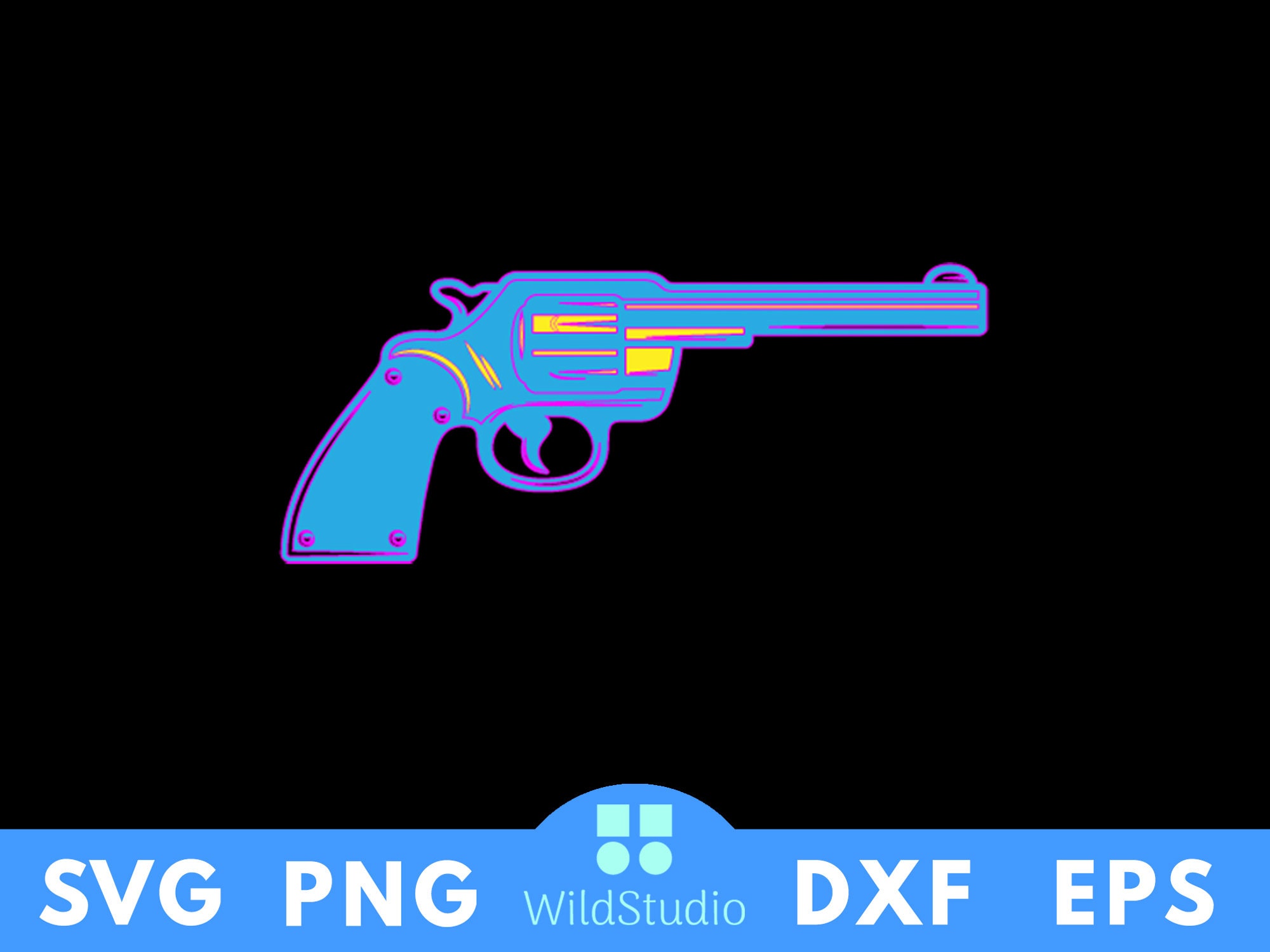 Colored Revolver SVG/PNG Revolver Svg/png Colour Revolver Svg Colored ...