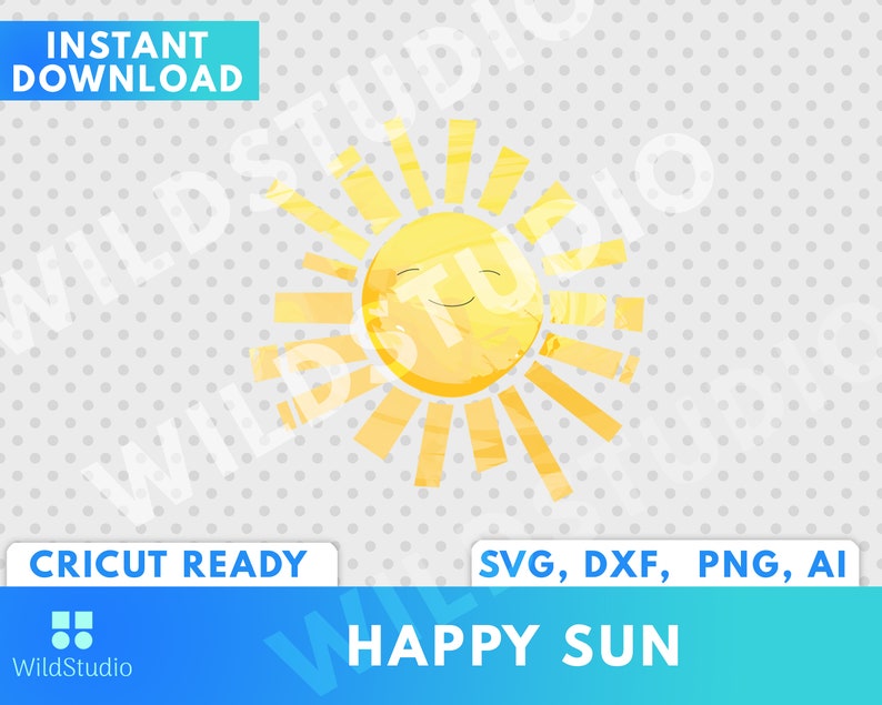 Happy Sun SVG / PNG Yellow Happy Sun Instant Download - Etsy