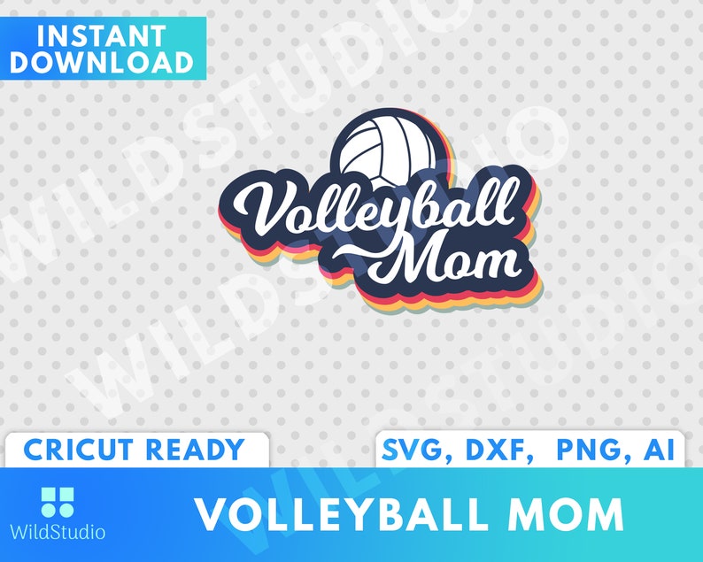 Retro Volleyball Mom SVG School Volleyball SVG Volleyball Mom PNG ...