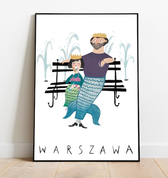 Warszawa. Warszawska syrenka. Poland. Travel poster. Wall | Etsy