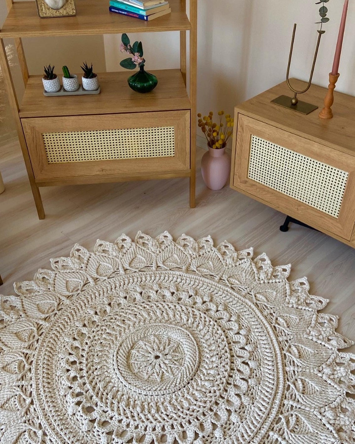 Macrame Carpet Round Crochet Carpet Floor Rug Decorative - Etsy