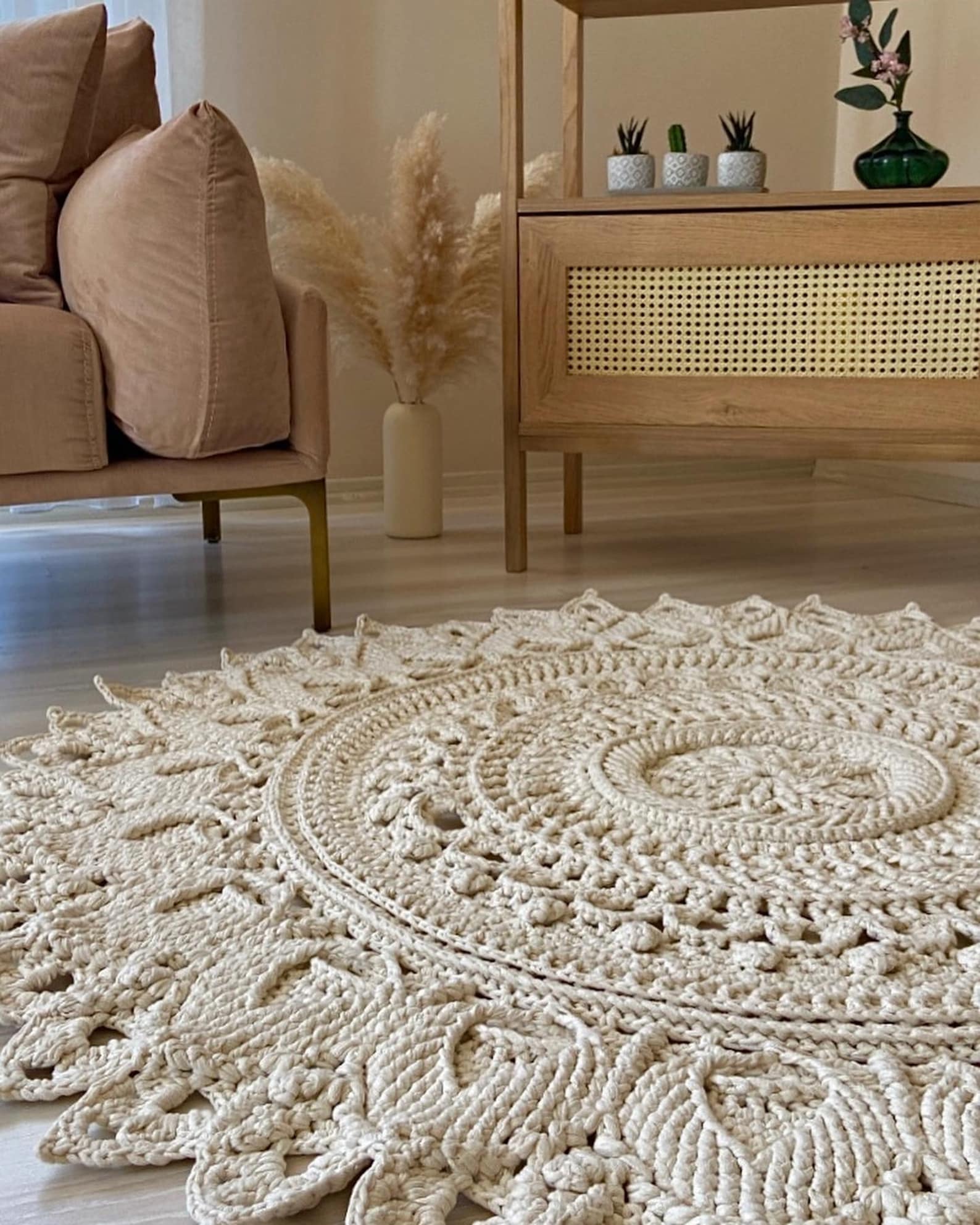 Macrame Carpet Round Crochet Carpet Floor Rug Decorative - Etsy