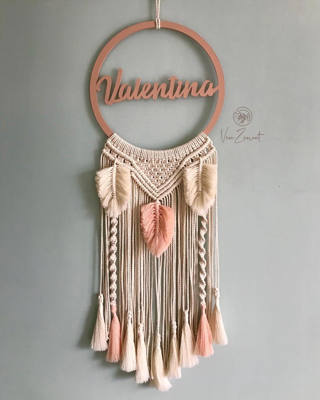 Decoración de macramé nombrada, Regalos personalizados, Decoración de ...