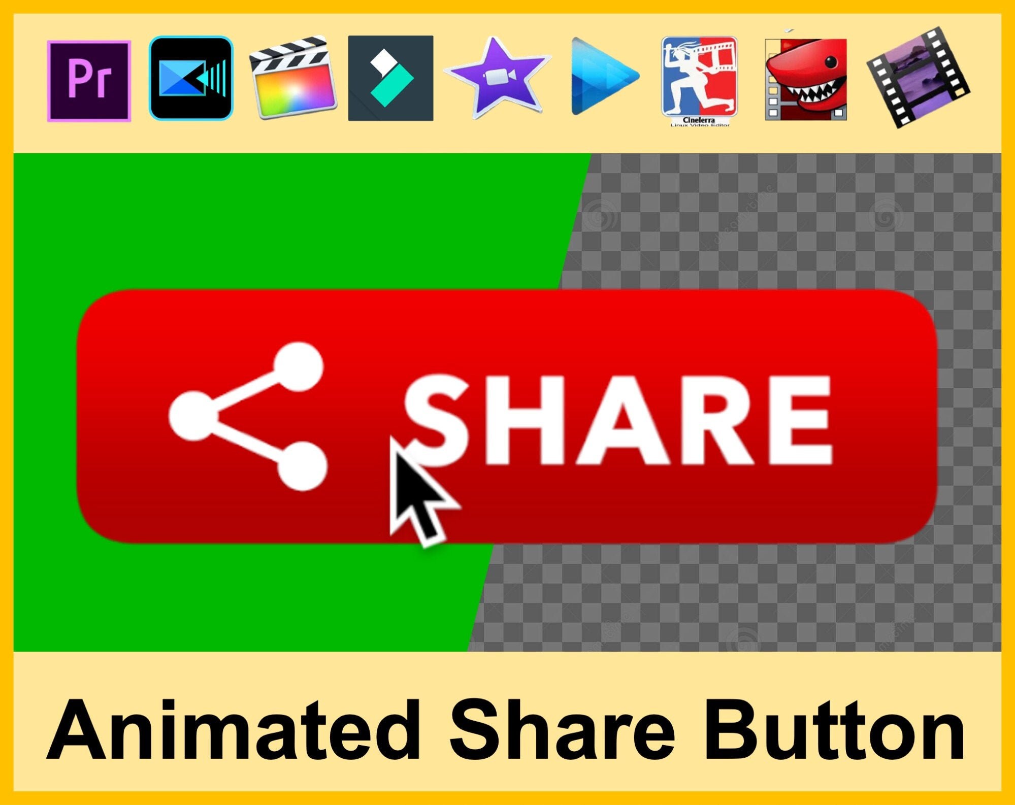 Animated Share Button For Youtube channel and videos | Etsy