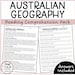 Australian Geography Comprehension Pack - Etsy