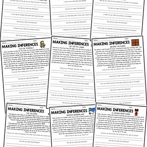 Making Inferences and Drawing Conclusions - Reading Worksheet Pack - Etsy