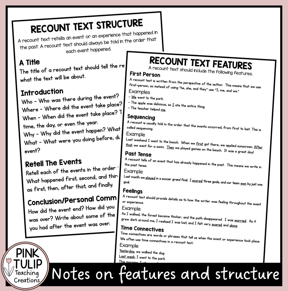 Recount Writing - Prompts and Template - Etsy